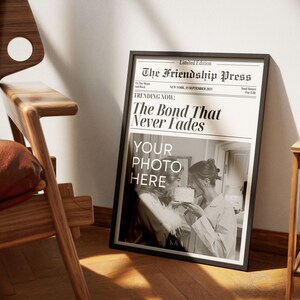 Personalized Friendship Newspaper Photo Print – Custom Friendship Gift ...