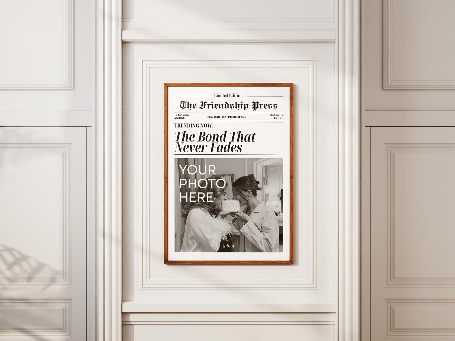 Personalized Friendship Newspaper Photo Print – Custom Friendship Gift ...