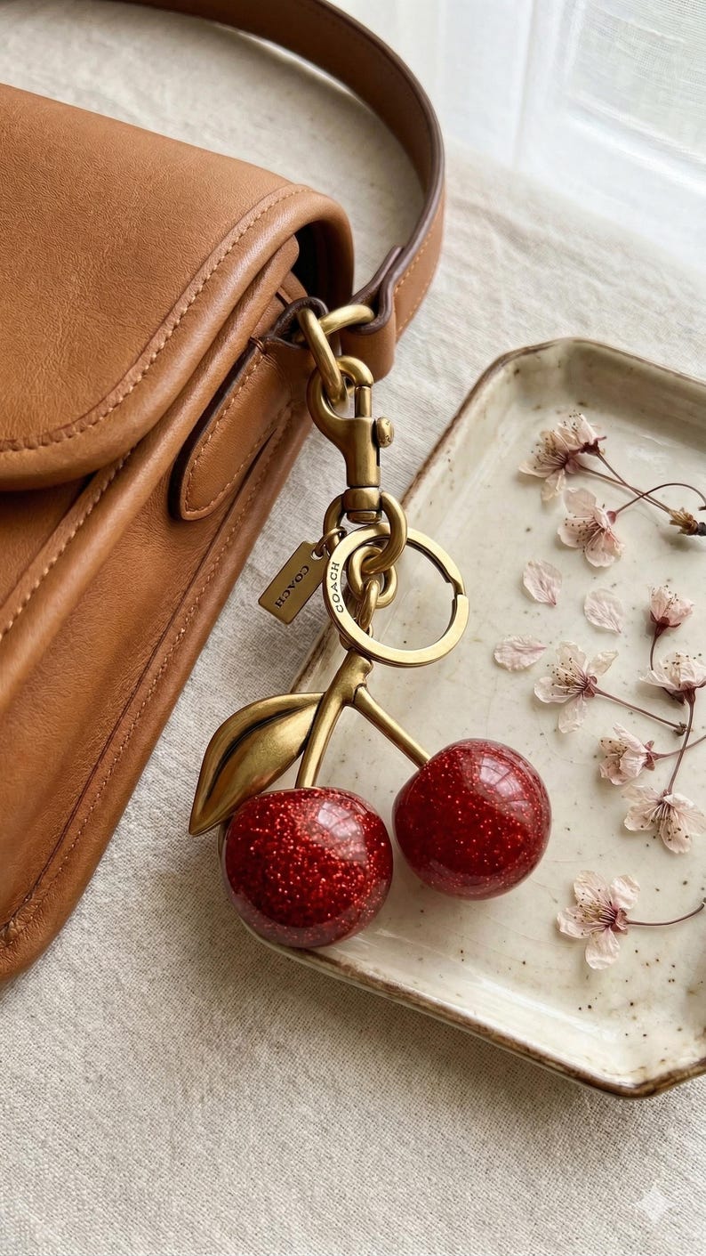 Coach Beautify Signature Cherry Bag Charm - Etsy Australia