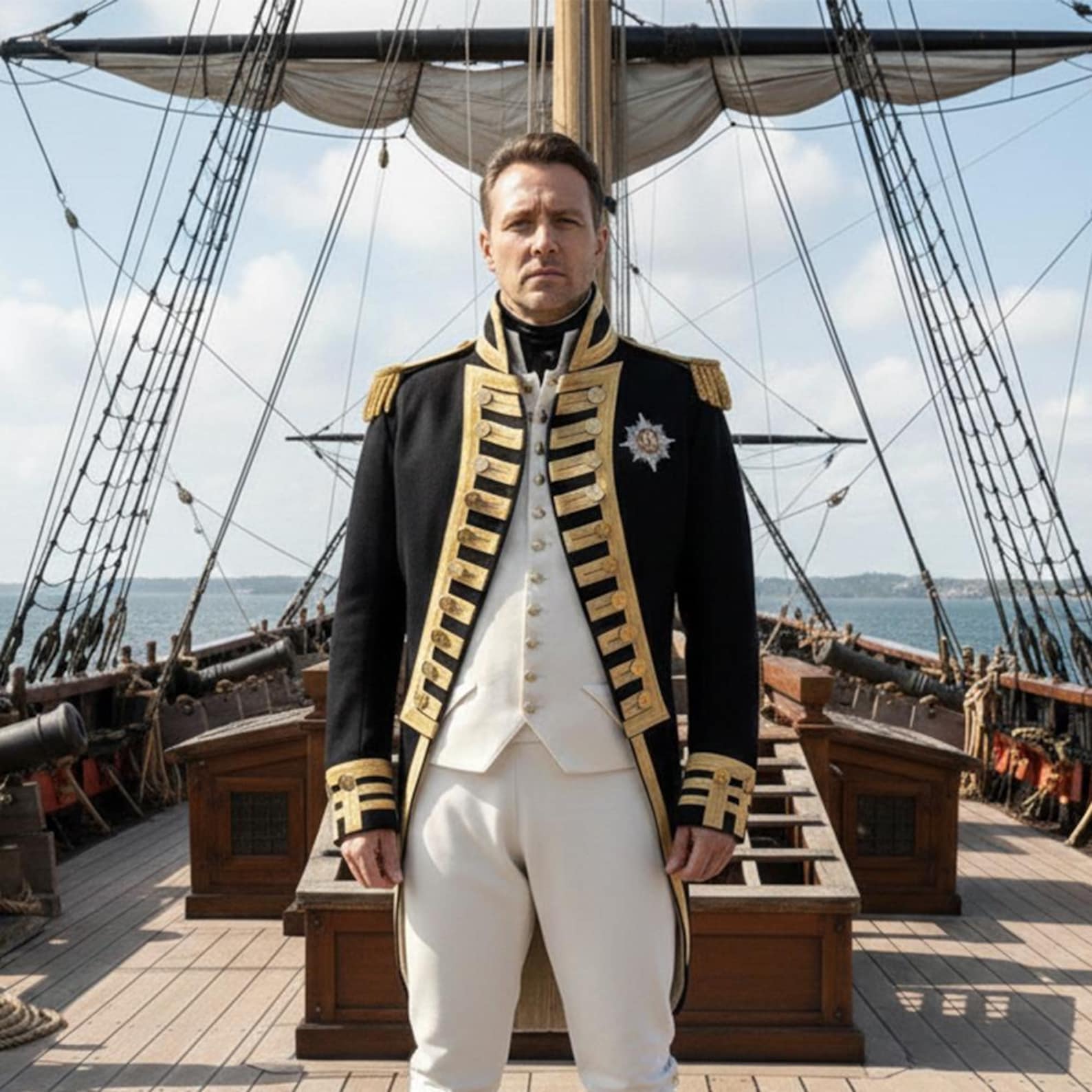 British Vice Admiral Military Jacket - Handmade Steampunk Hussar ...