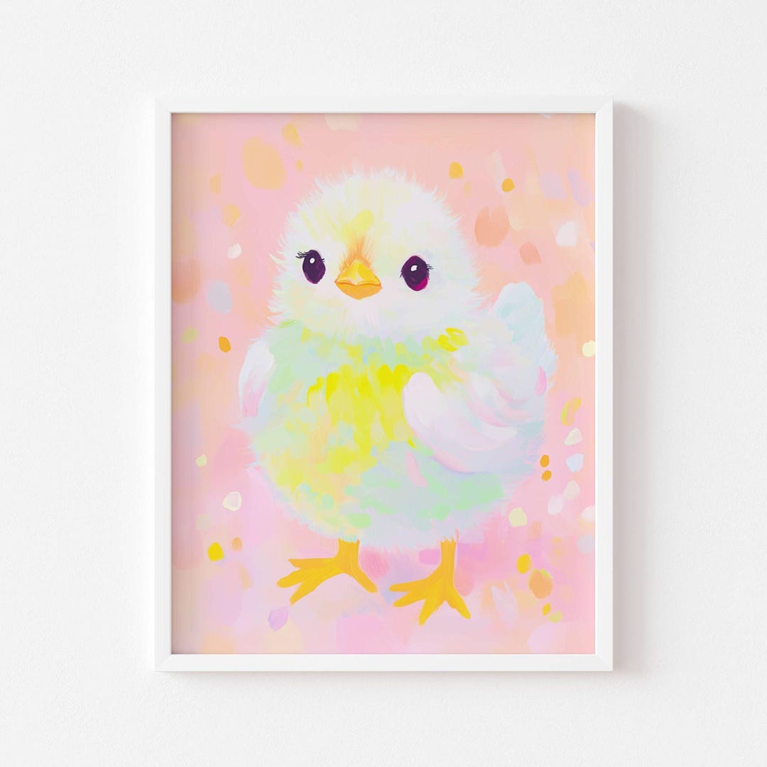 Easter Chick Art Print - Easter Wall Art - Pastel Printable Poster ...