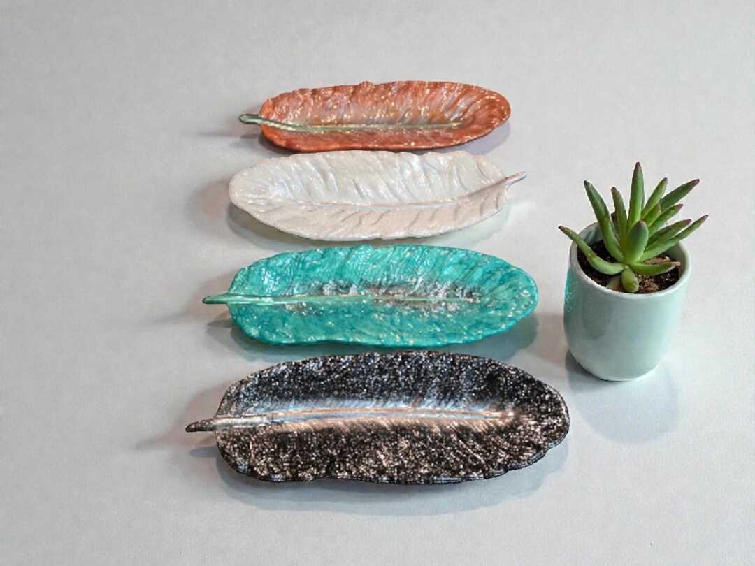 Handmade Resin Feather Tray - Etsy