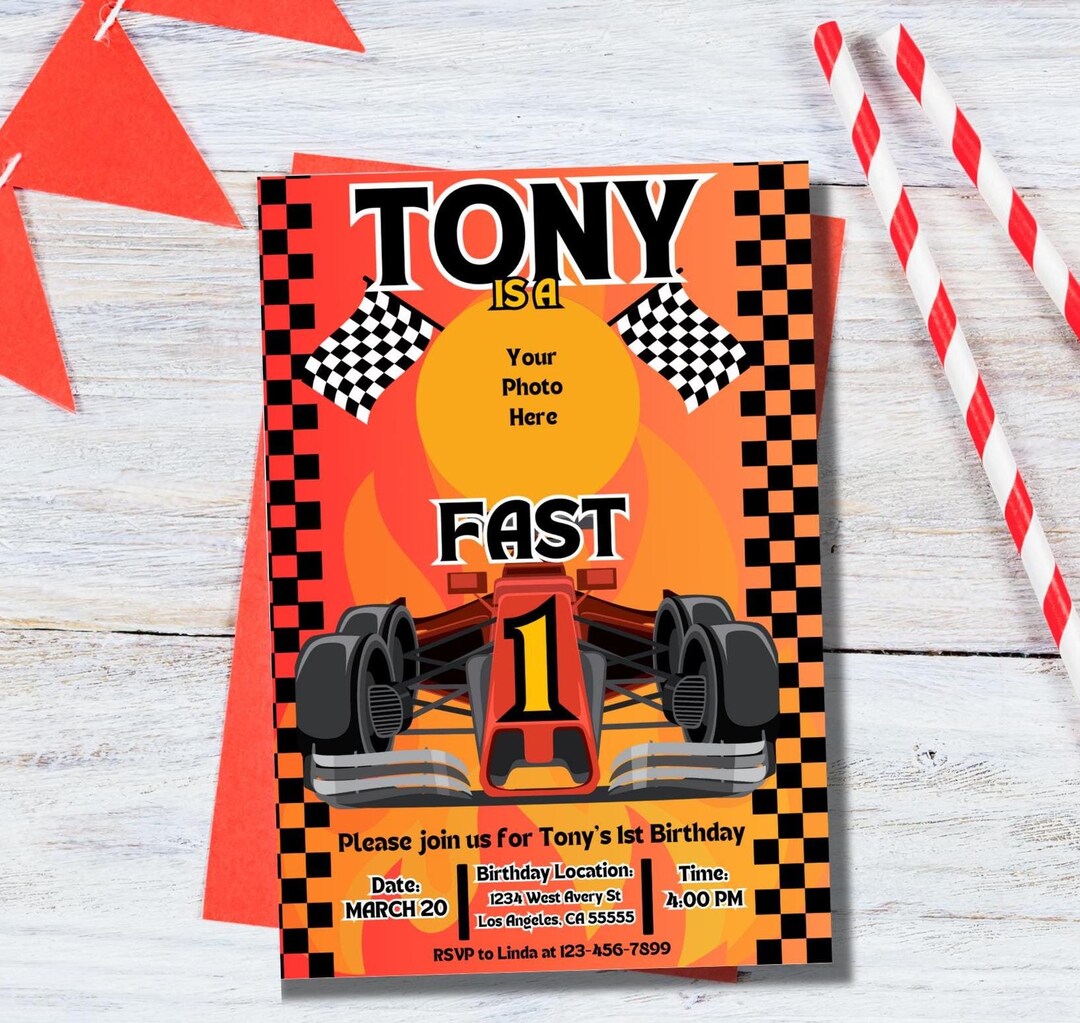 Editable Race Car Birthday Template, Printable Birthday Party ...