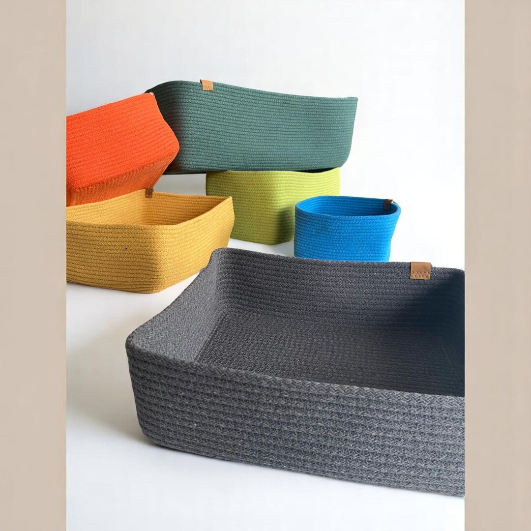 Custom Size Baskets, Cotton Rope Basket, Storage Box, Custom Size ...