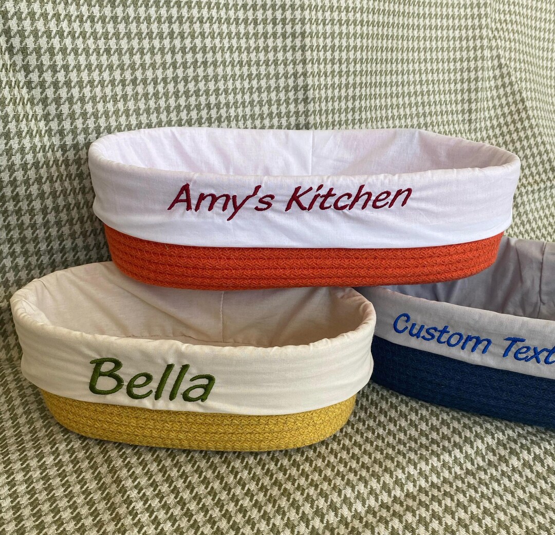 Personalized Basket, Custom Size Baskets, Cotton Rope Basket, Oval ...