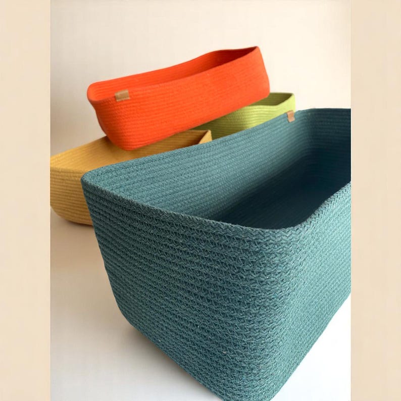 Custom Size Baskets, Cotton Rope Basket, Storage Box, Custom Size ...