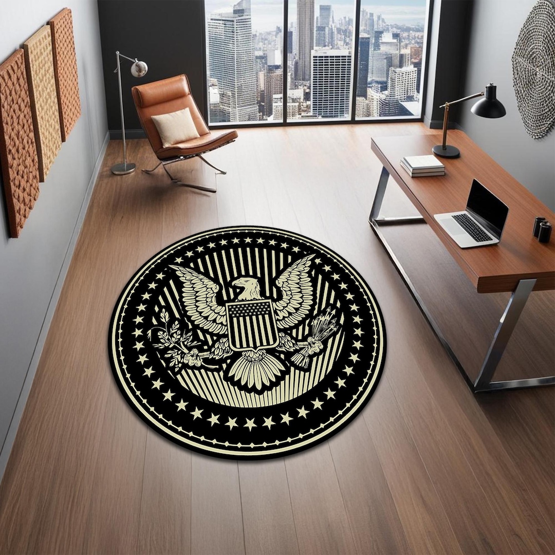 Presidential Seal Rug: American Eagle Black Office Carpet - Etsy
