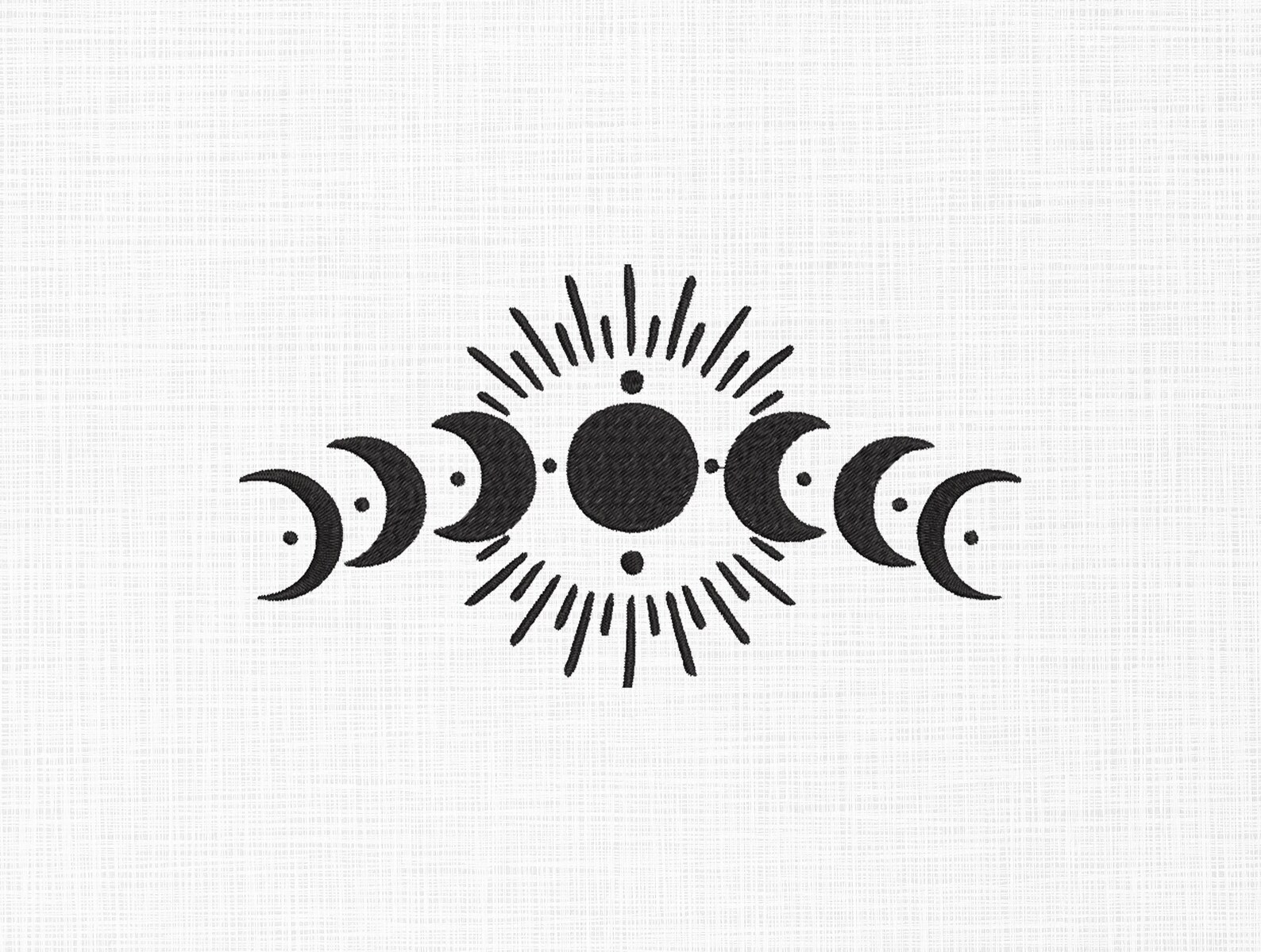 Moon Phases Embroidery Design Celestial Moon Embroidery Moon Phases ...