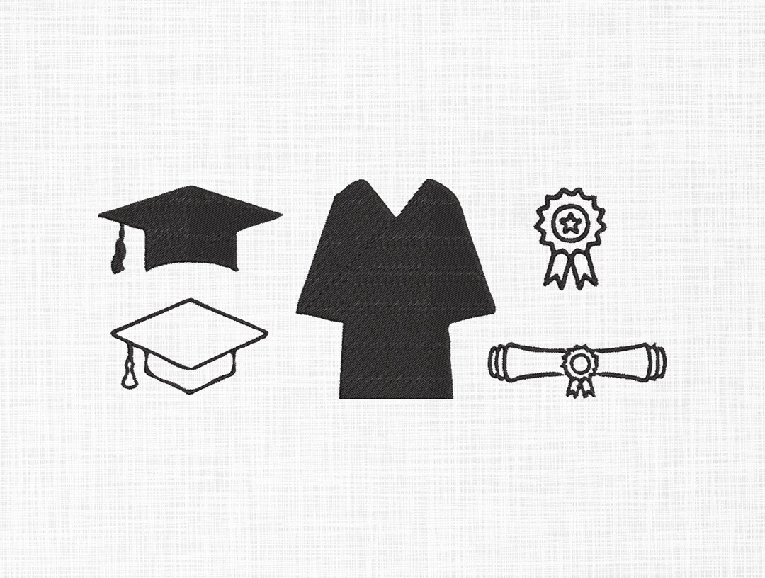 Graduation Set Embroidery Design Diploma Embroidery Design Graduation ...