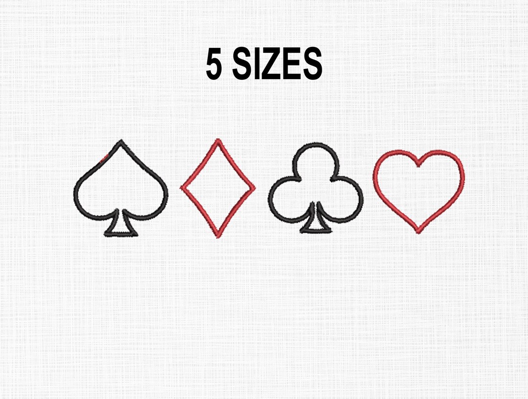 Poker Embroidery Design Cards Symbol Embroidery Design Deck of Cards ...