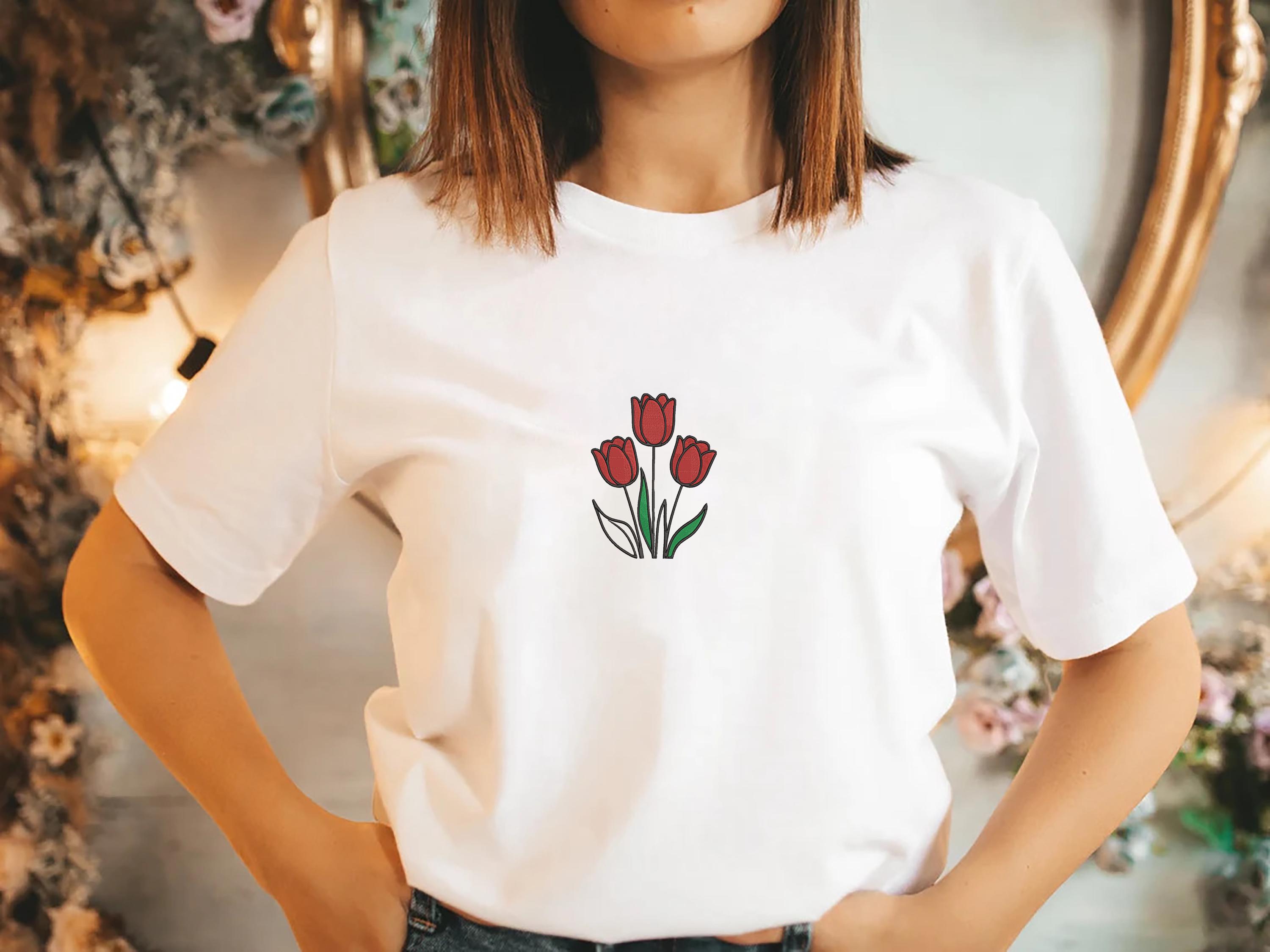 Red Flower Embroidery Design Flower Embroidery Design Rose Embroidery ...