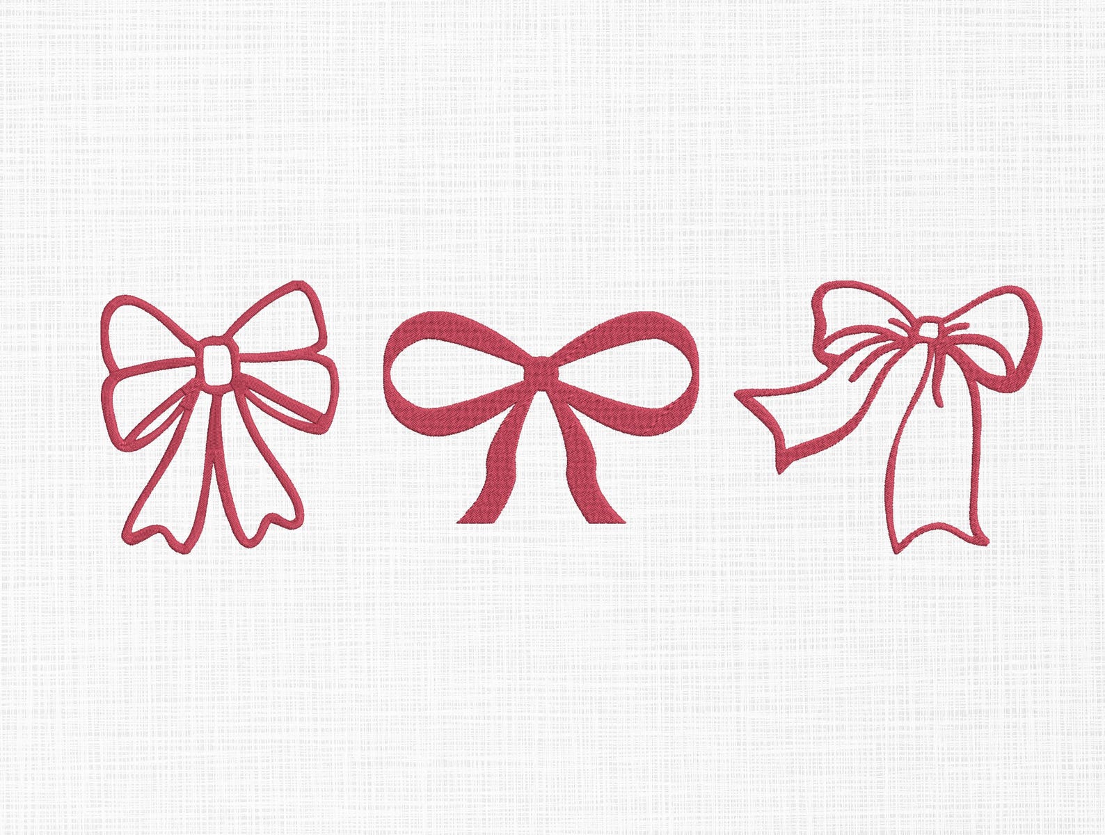 Bow Bundle Embroidery Design Line Art Bow Embroidery Design Mini Bows ...