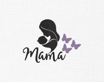 Mom Heart Embroidery Design Mother's Day Embroidery Mama Love ...