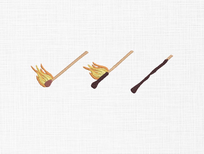 Match Sticks Embroidery Design Burning Match Embroidery Design Mini ...