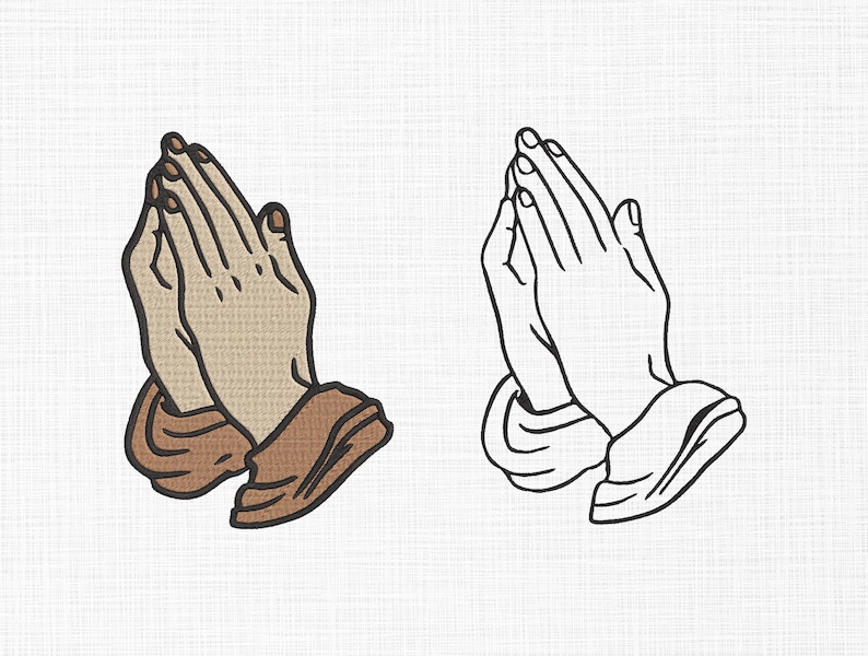 Praying Hands Embroidery Design Prayer Hands Embroidery Pray Jesus ...