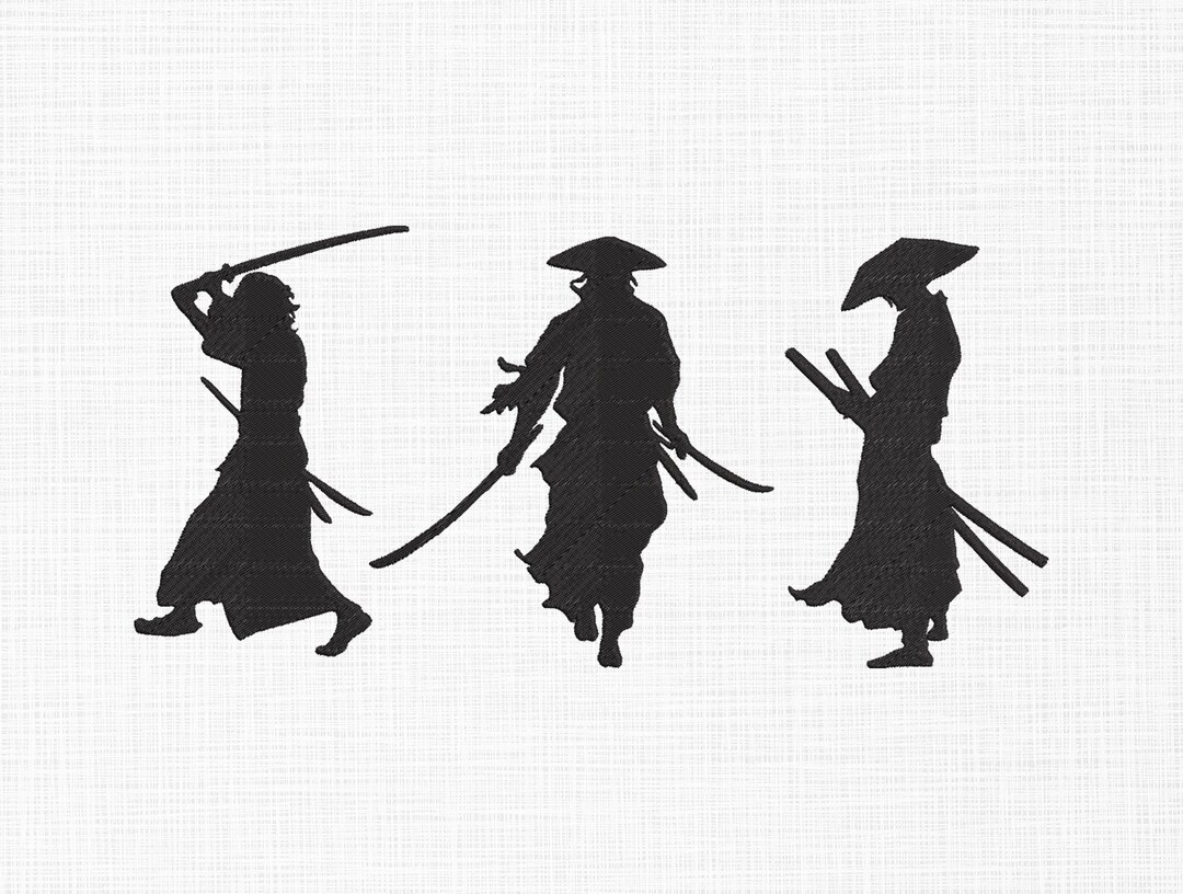 Samurai Silhouette Embroidery Design Samurai Bundle Embroidery Design ...