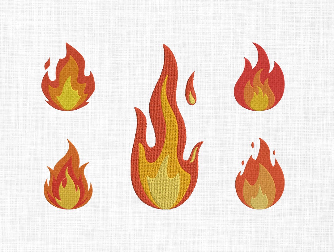 Fire Embroidery Design Flame Embroidery Design Flame Bundle Embroidery ...