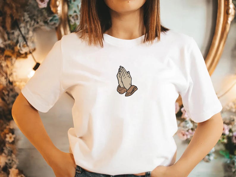 Praying Hands Embroidery Design Prayer Hands Embroidery Pray Jesus ...