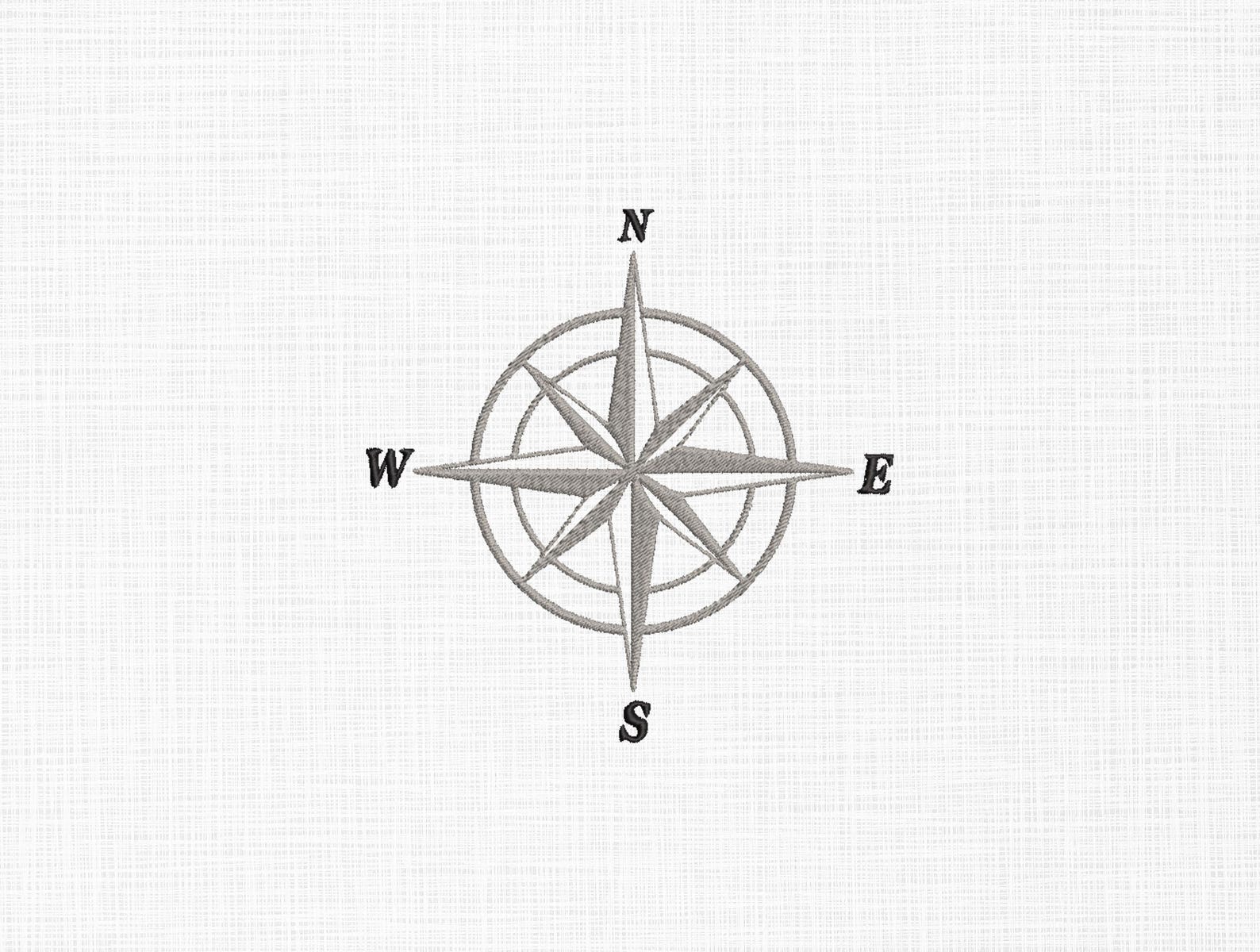 Compass Machine Embroidery Design Nautical Compass Embroidery Design ...