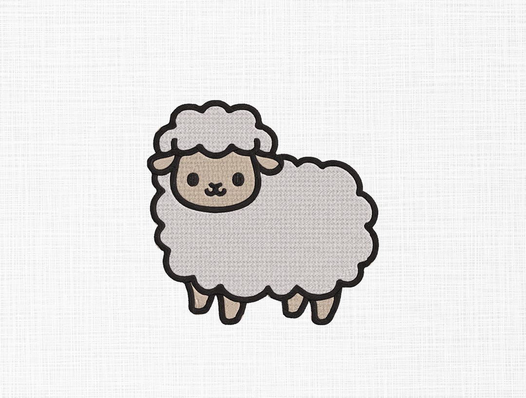 Baby Sheep Embroidery Design Cute Sheep Embroidery Design Mini Sheep ...