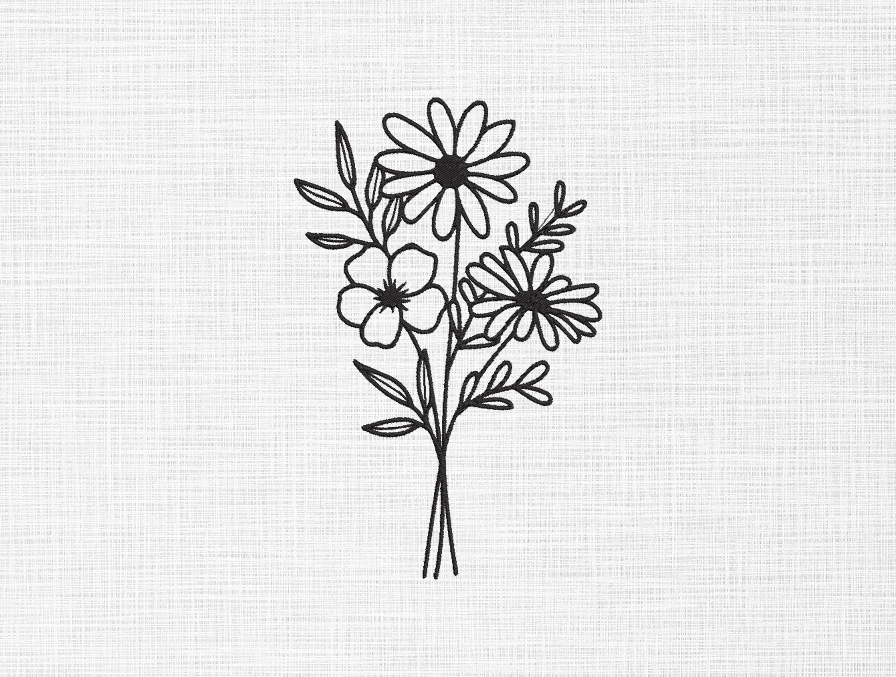 Flower Embroidery Design Flower Bouquet Embroidery Design Flowers ...