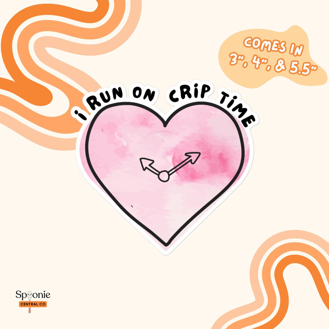 Heart Shape I Run on Crip Time Sticker - Pink Heart Shape Clock for ...