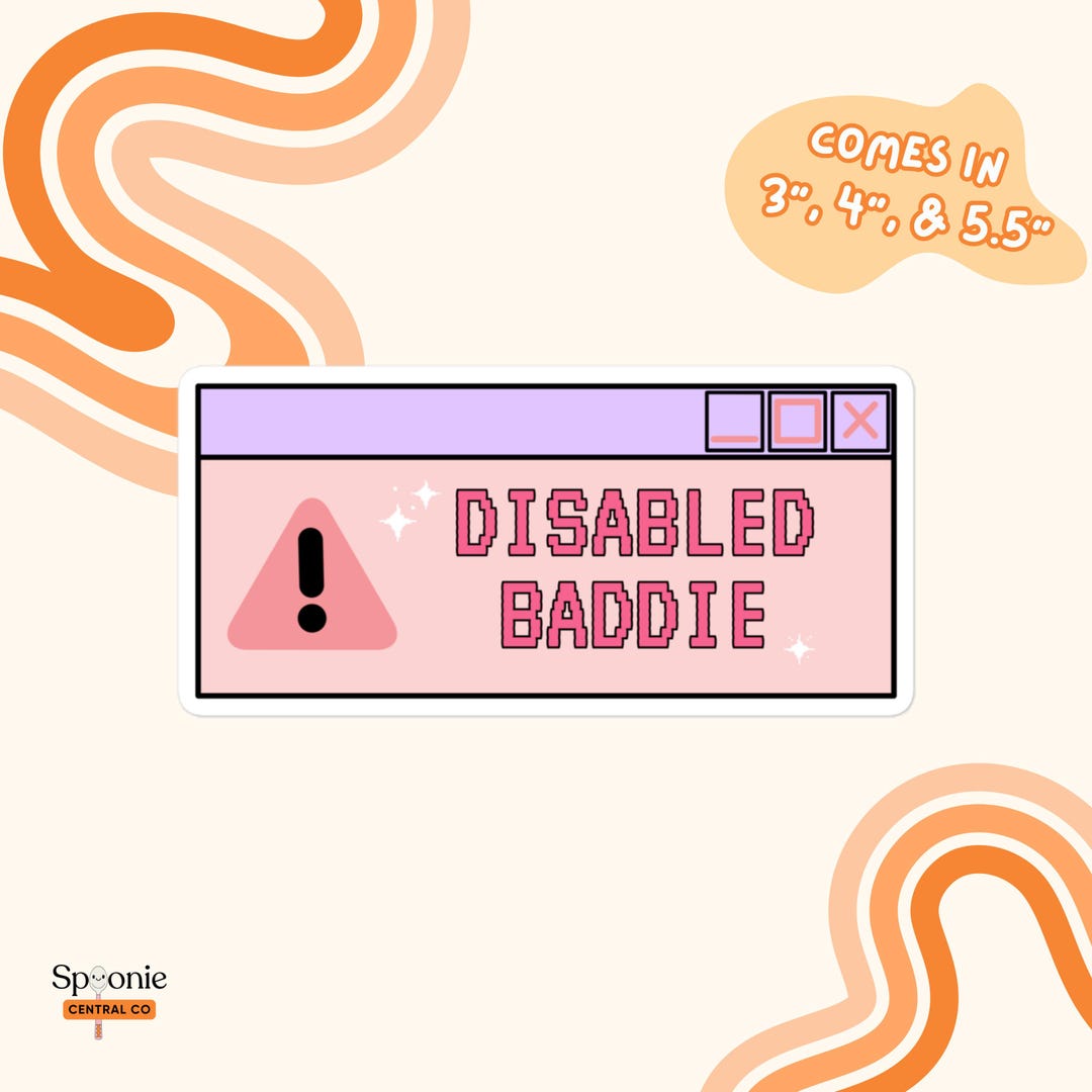 Disabled Baddie Sticker | Y2K Inspired Pink & Purple Vinyl Sticker ...