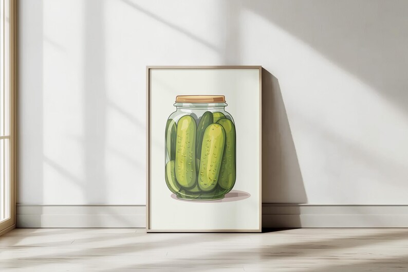 Pickle Jar Kitchen Print | Retro Food Art (digital Download) - Etsy