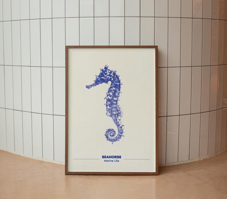 Vintage Seahorse Print – Marine Biology Art, Nautical Ocean Poster ...