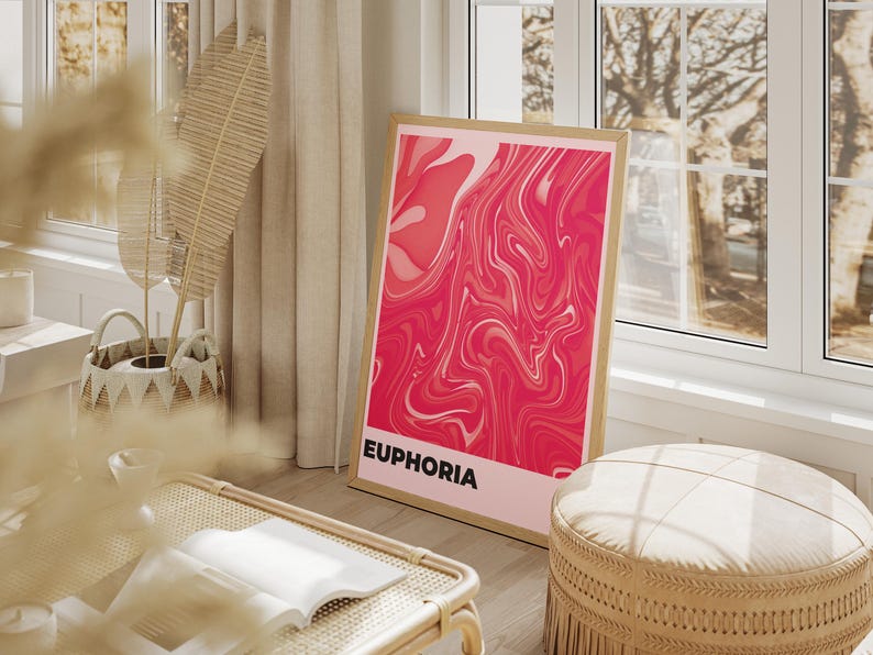 EUPHORIA Print Retro Gallery Exhibition Print Preppy Poster Trendy Wall ...