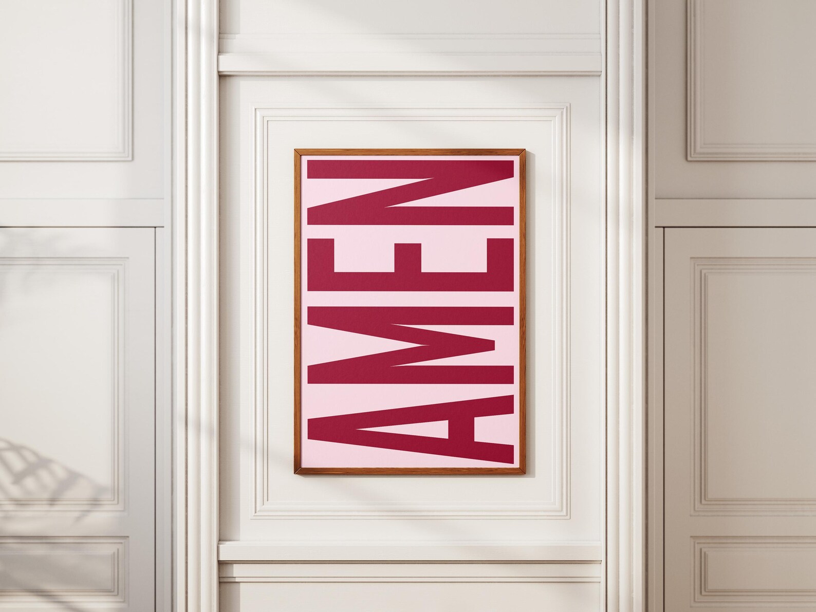 Amen Print Jesus Typography Poster Trendy Christian Wall Art Retro ...