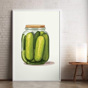 Pickle Jar Kitchen Print | Retro Food Art (digital Download) - Etsy