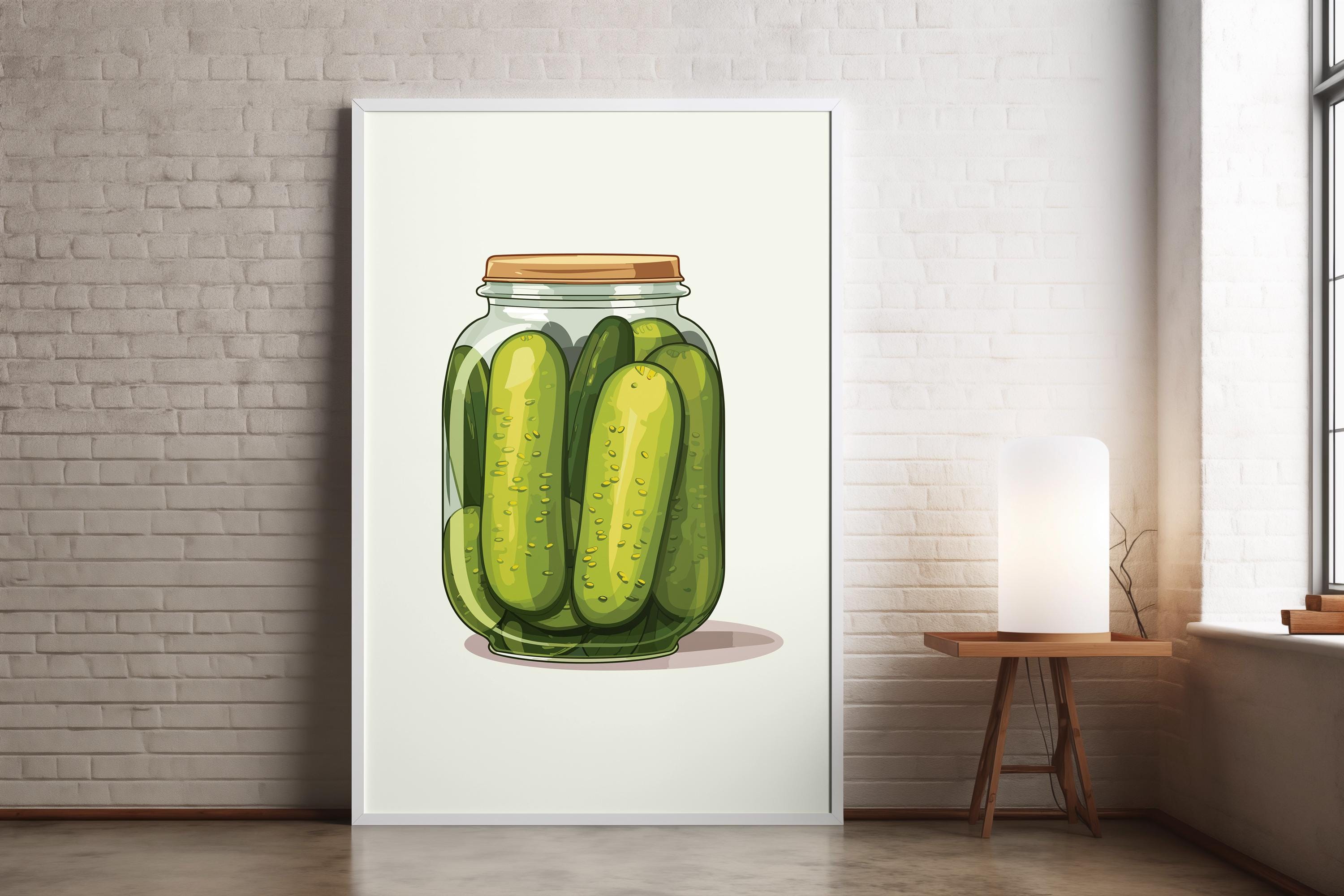 PICKLE JAR Fun Retro Vintage Food Home Poster Wall Art Living Dining ...