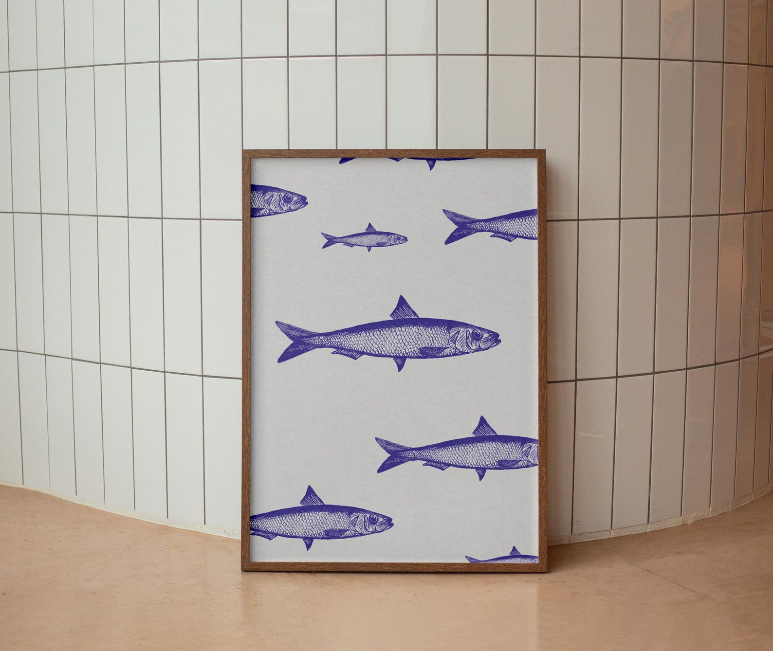 Sardine Print, Watercolor Print, Kitchen Wall Art, Fish Print, Retro ...