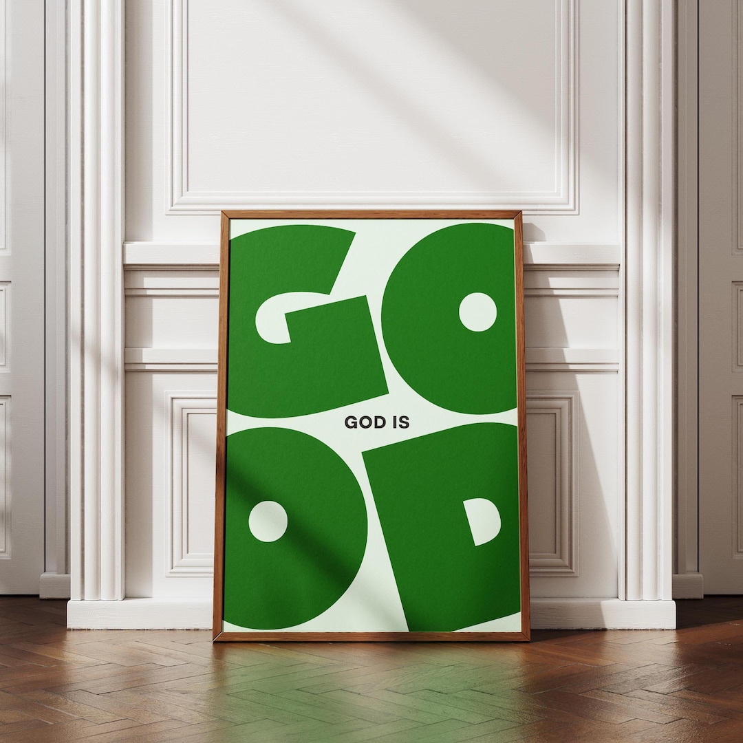 God is Good Print Jesus Typography Poster Trendy Christian Wall Art ...