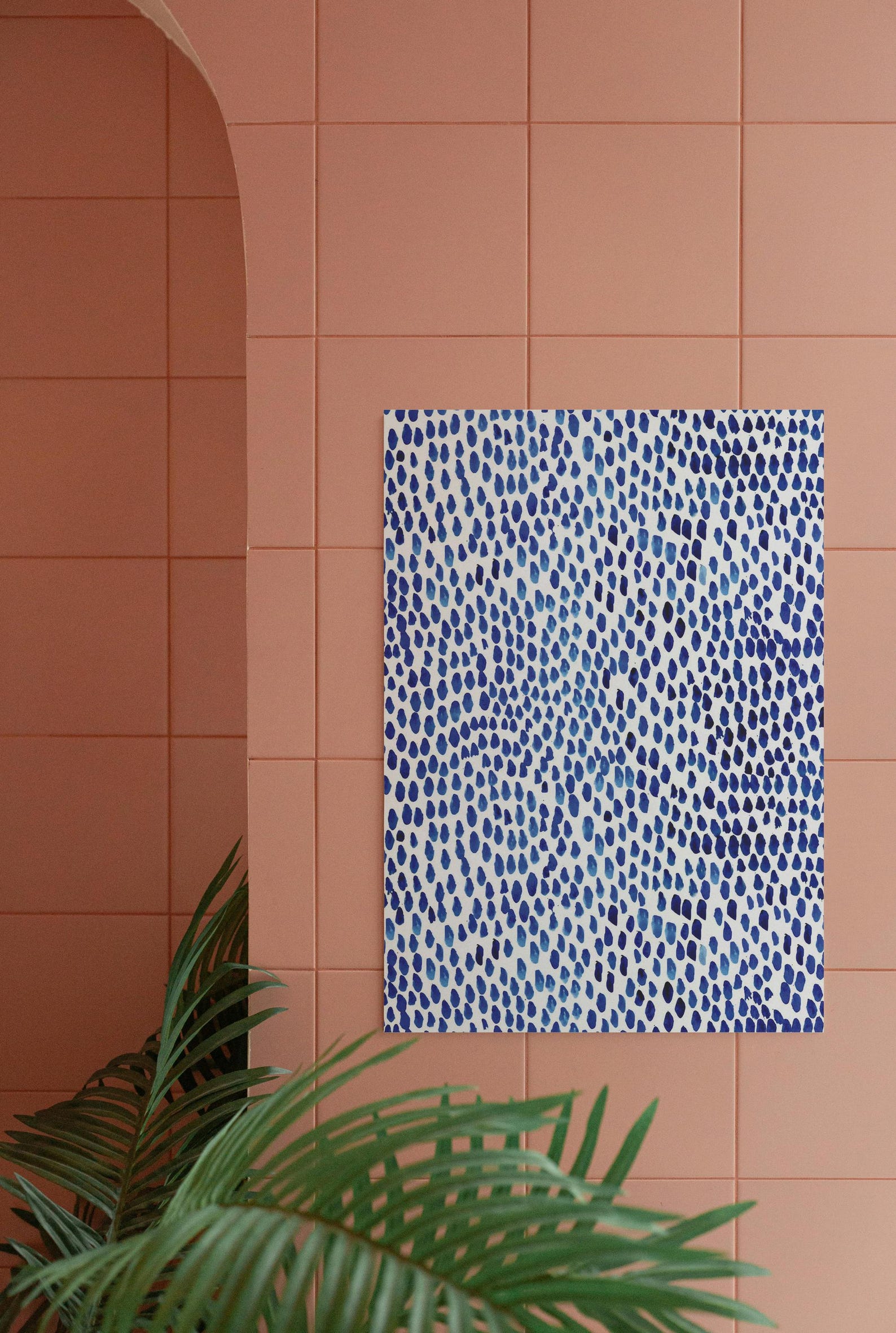 Blue Abstract Dot Print Blue Sea Wall Art Blue Modern Artwork Gallery ...