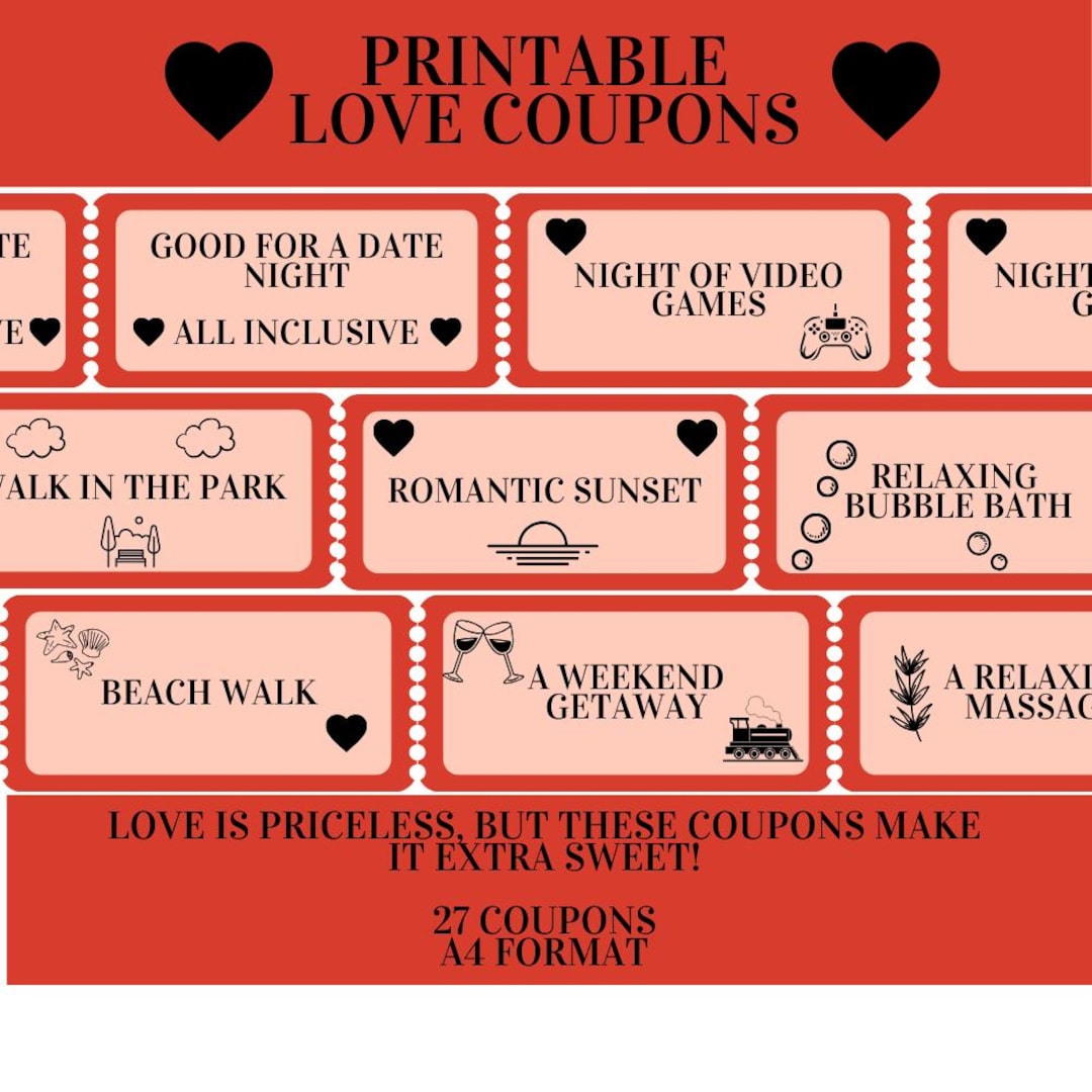 Love Coupons Printable Gift - Etsy