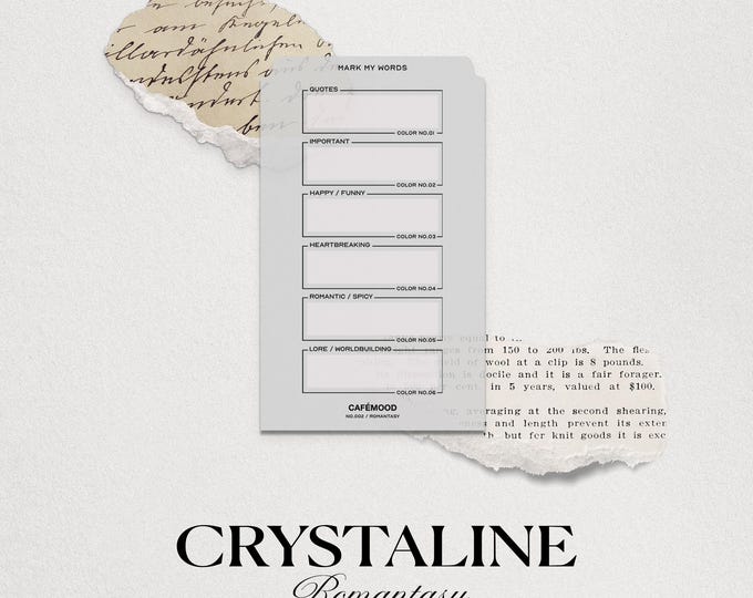 Crystaline Annotation Key Bookmark | Book Annotation Guide | Aesthetic ...