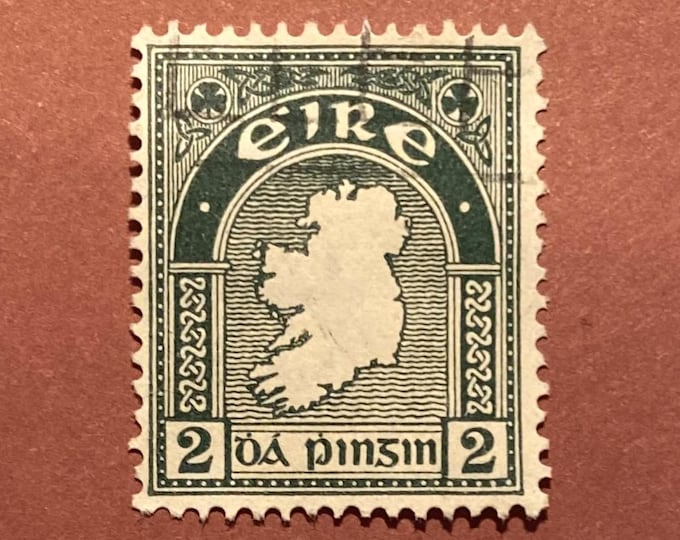 SALE Irish Free State 2d Stamp; Issued 1922; Map of Ireland; Ireland's ...