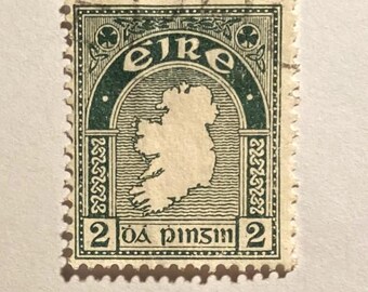SALE Irish Free State 2d Stamp; Issued 1922; Map of Ireland; Ireland's ...