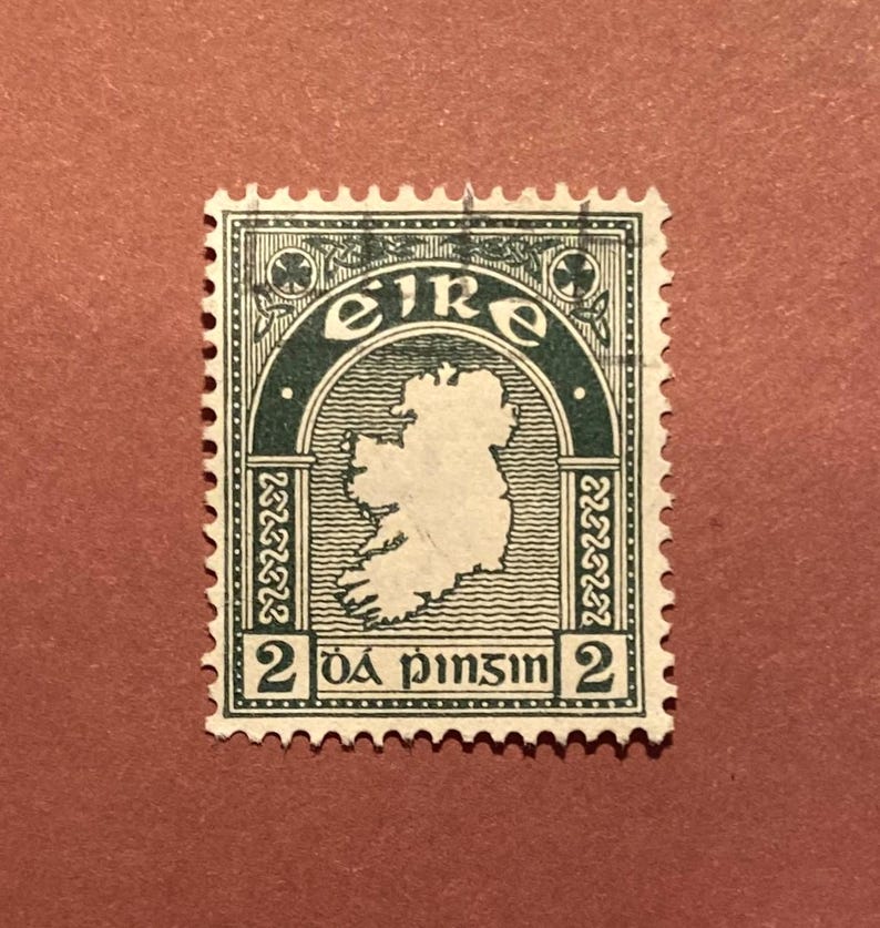 Irish Free State 2d Stamp; Map of Ireland; Issued 1922; V/F, NH, OG ...