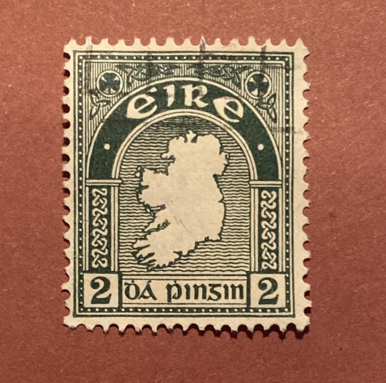 Irish Free State Stamp: 1922 Map of Ireland, Lightly Cancelled - Etsy