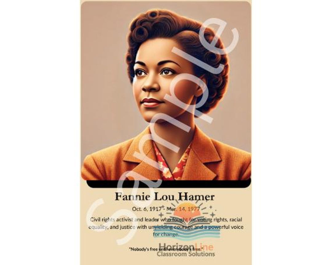 Fannie Lou Hamer Poster Inspire Your Students With a Civil Rights ...