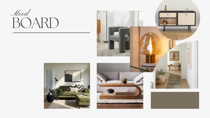 Interior Design Project Proposal Template - Editable Mood Board (canva ...