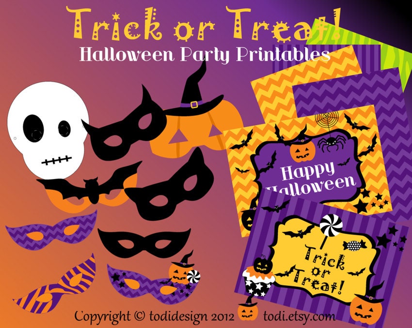 HALLOWEEN Party Printables Trick or Treat Halloween Theme - Etsy
