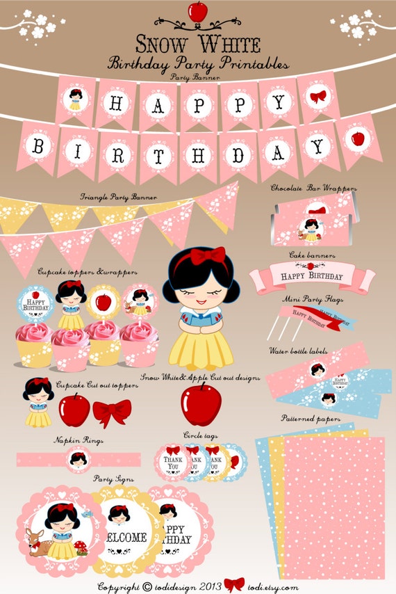 Cute Little Princess Theme Party Printables INSTANT Download by Todi ...