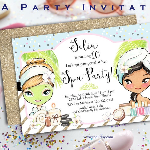 Spa Birthday Invitation Spa Party Invitation Salon Party - Etsy