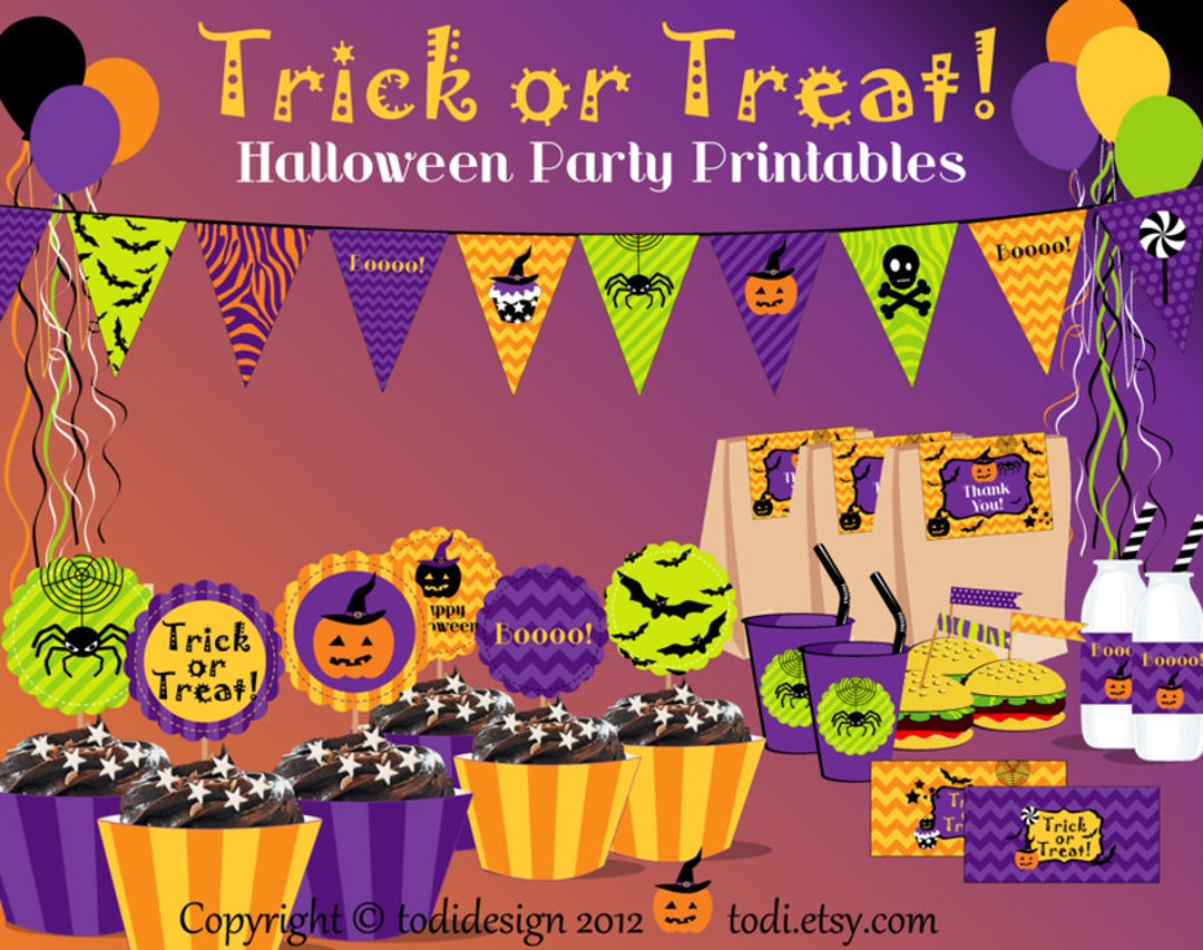 HALLOWEEN Party Printables Trick or Treat Halloween Theme - Etsy
