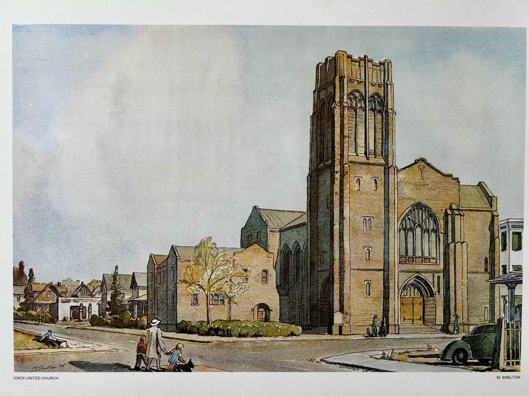 Calgary Knox United Church Print Historic Artwork by M. Shelton 12x16 ...