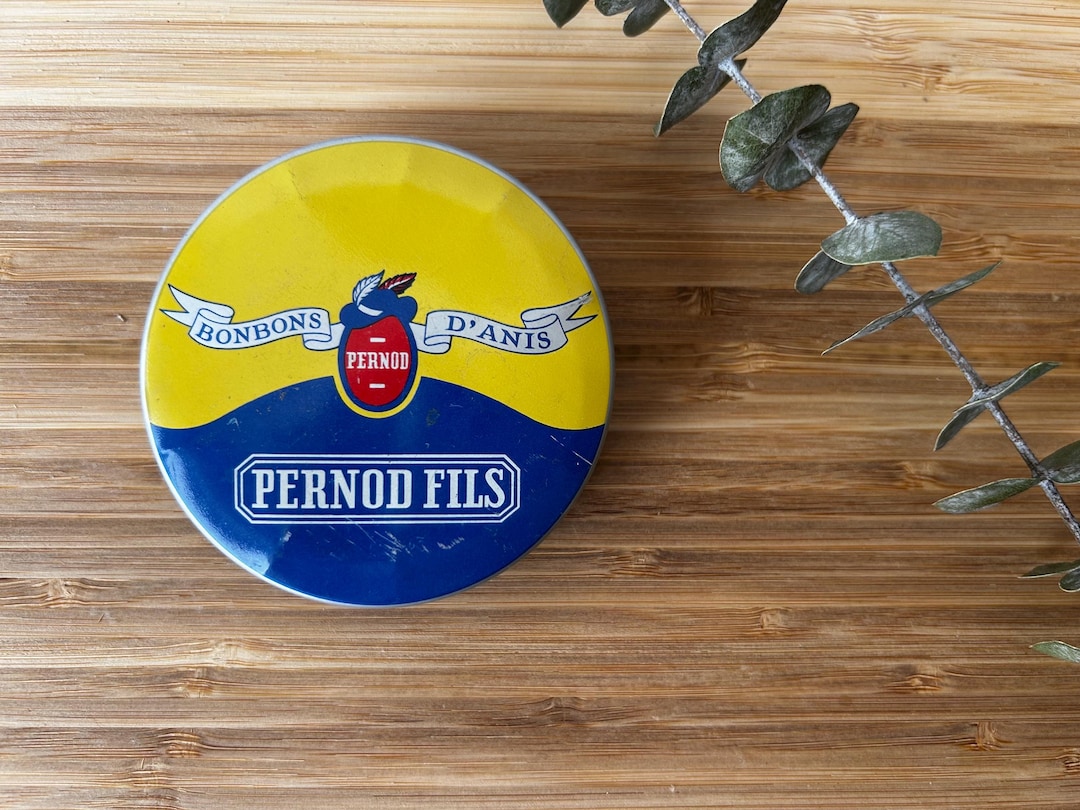 Vintage Pernod Fils Absinthe Tin: 3" Round French Advertising Box - Etsy